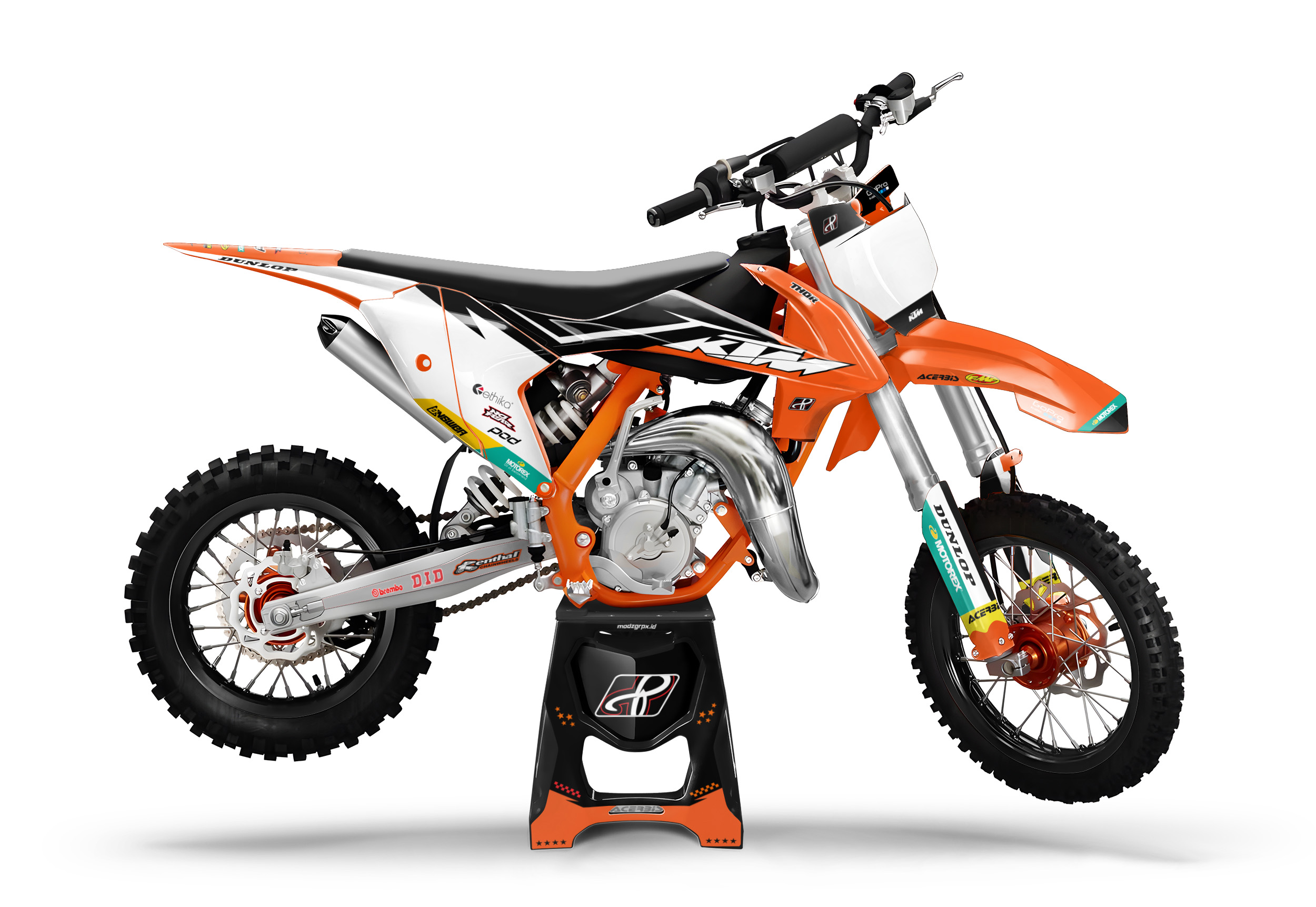 Kit adhesivos Ktm 65cc 2016-2023 PL1_BLACK - Pole Graphics Motorsports ...